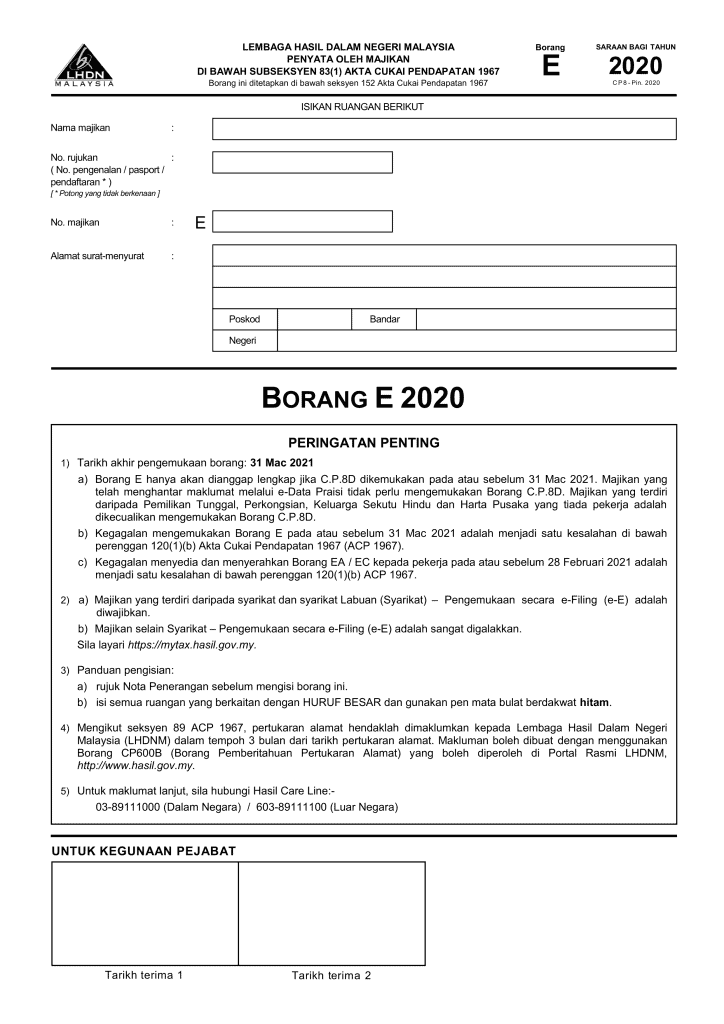How to use LHDN E-filing platform to file Borang E to LHDN - CLPC Group