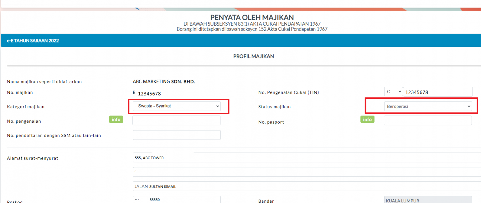 How to use LHDN E-filing platform to file Borang E to LHDN for year ...