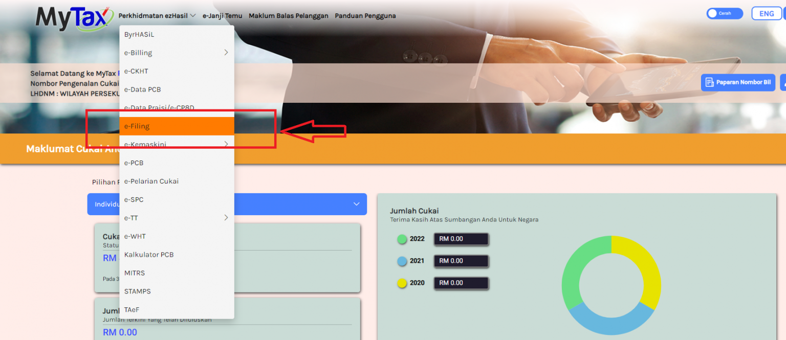How to use LHDN E-filing platform to file Borang E to LHDN for year ...