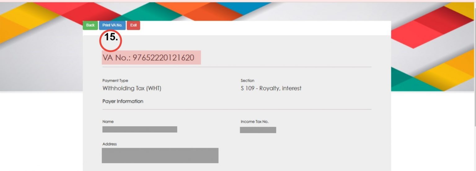 Generating Virtual Account Number through E-TT to make Withholding Tax ...